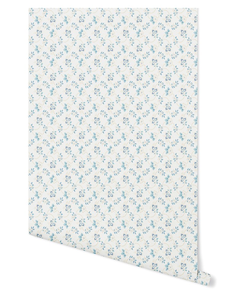 Pimlico blue wallpaper – Charlotte Gaisford