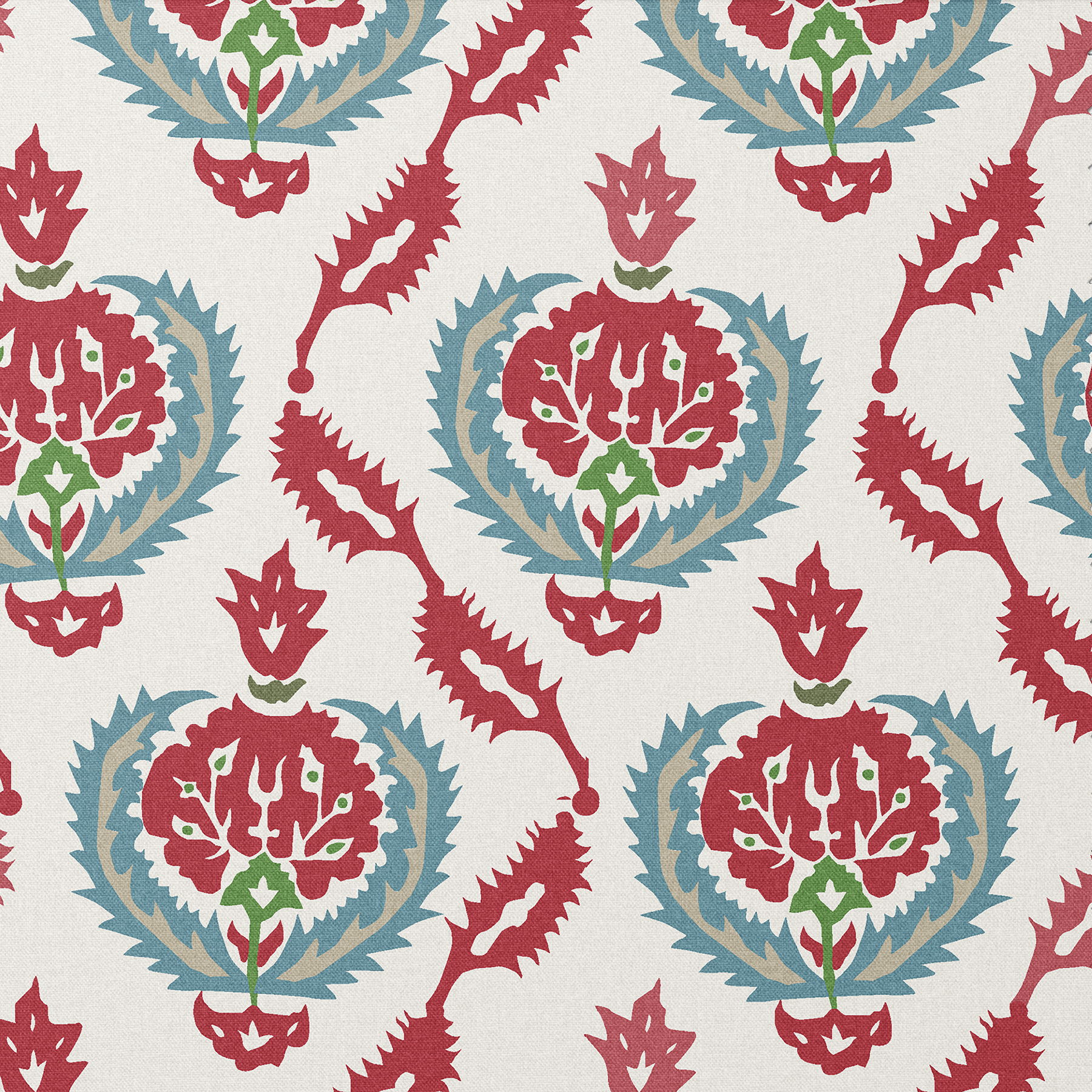 Anna red interiors designer fabric – Charlotte Gaisford