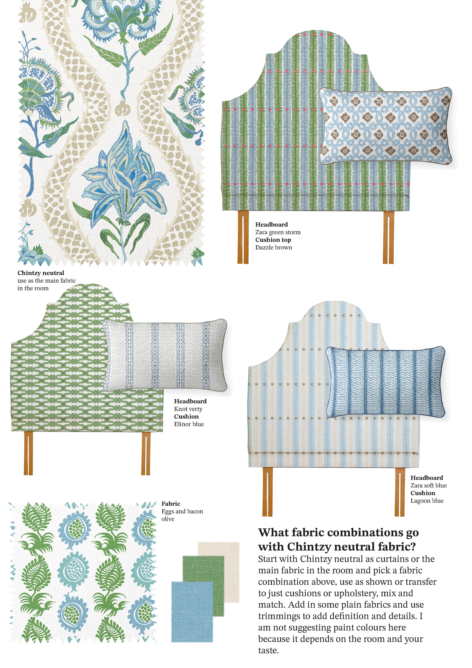 Chintzy neutral interiors designer fabric – Charlotte Gaisford