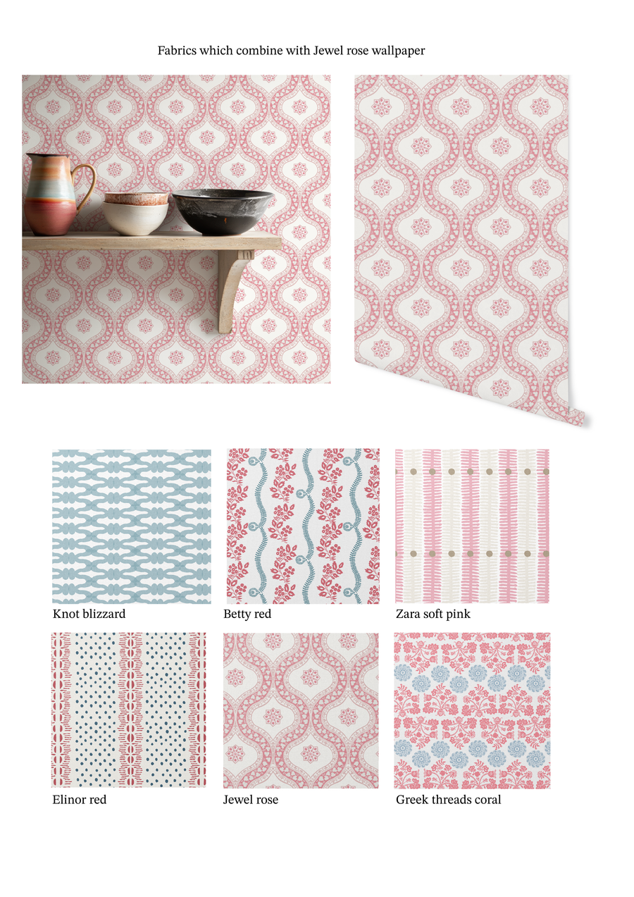 Jewel rose wallpaper – Charlotte Gaisford