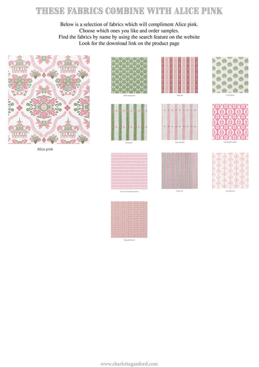 Alice pink fabric for interiors – Charlotte Gaisford