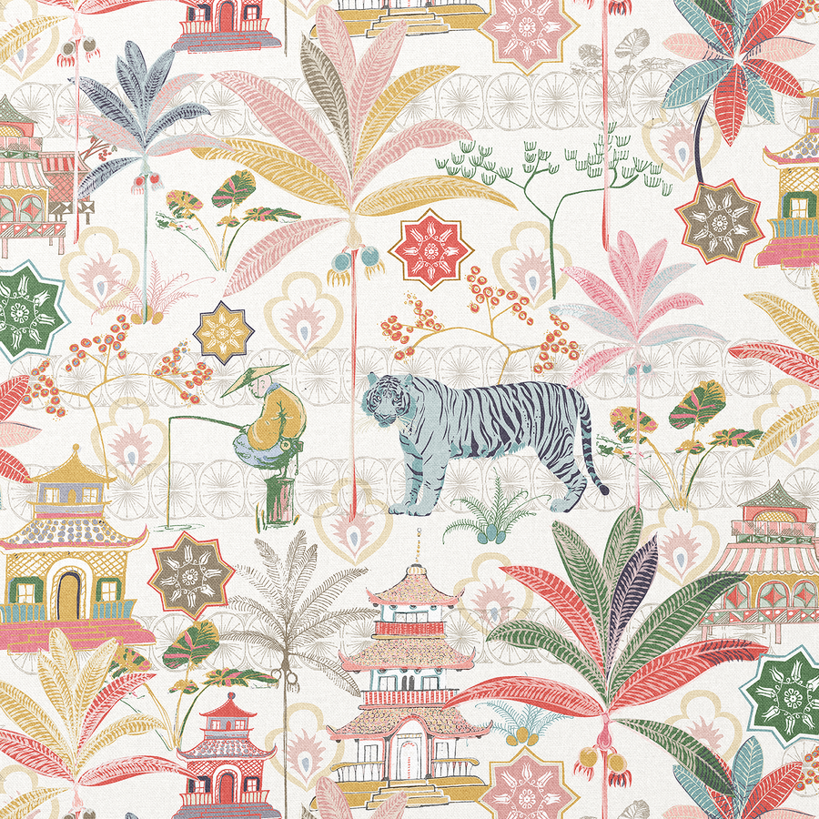 Tiger red fabric interiors designer fabric – Charlotte Gaisford