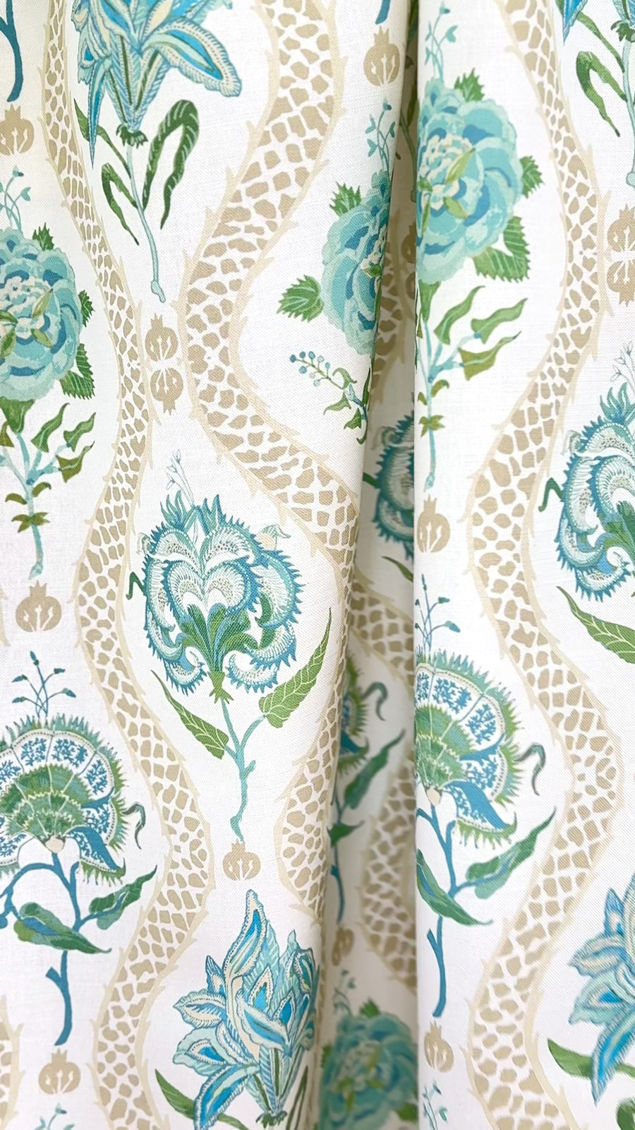 Chintzy neutral interiors designer fabric – Charlotte Gaisford